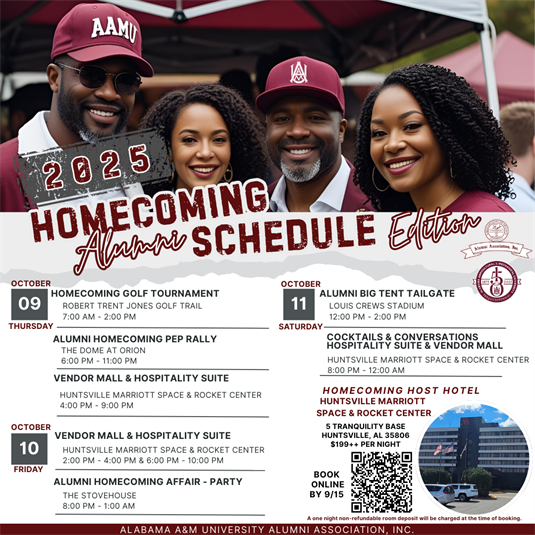 2025 AAMU Homecoming | Alumni Association Events | 10/9-10/12